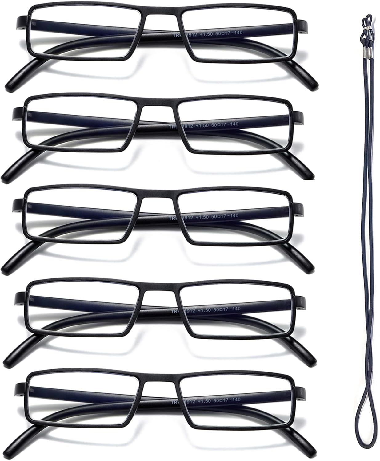 Amazon.com: Hubeye 5 Pack TR90 Reading Glasses Lightweight for Men ...