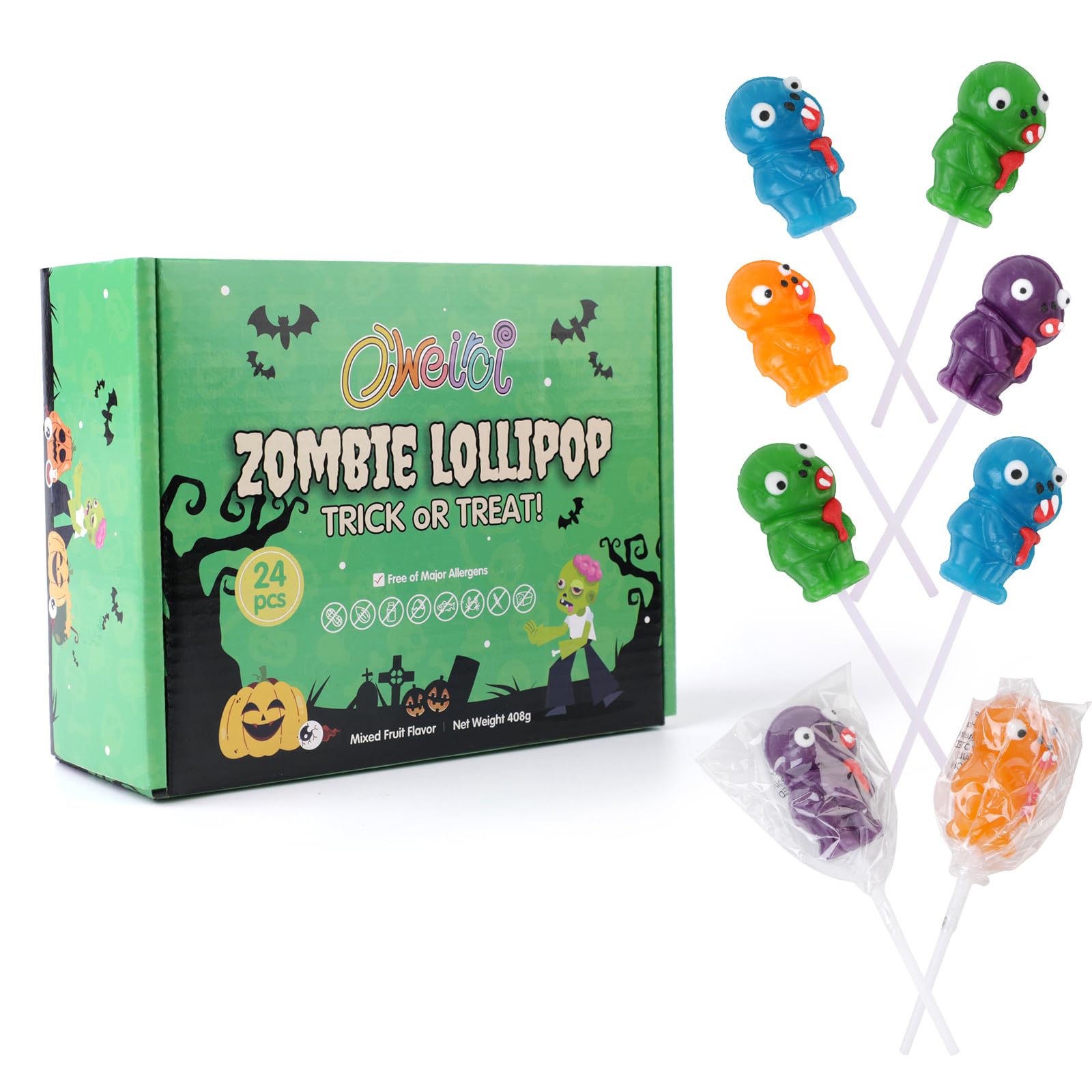 Amazon.com : Halloween Lollipop Suckers,Zombie Candy Suckers,Lollipops ...