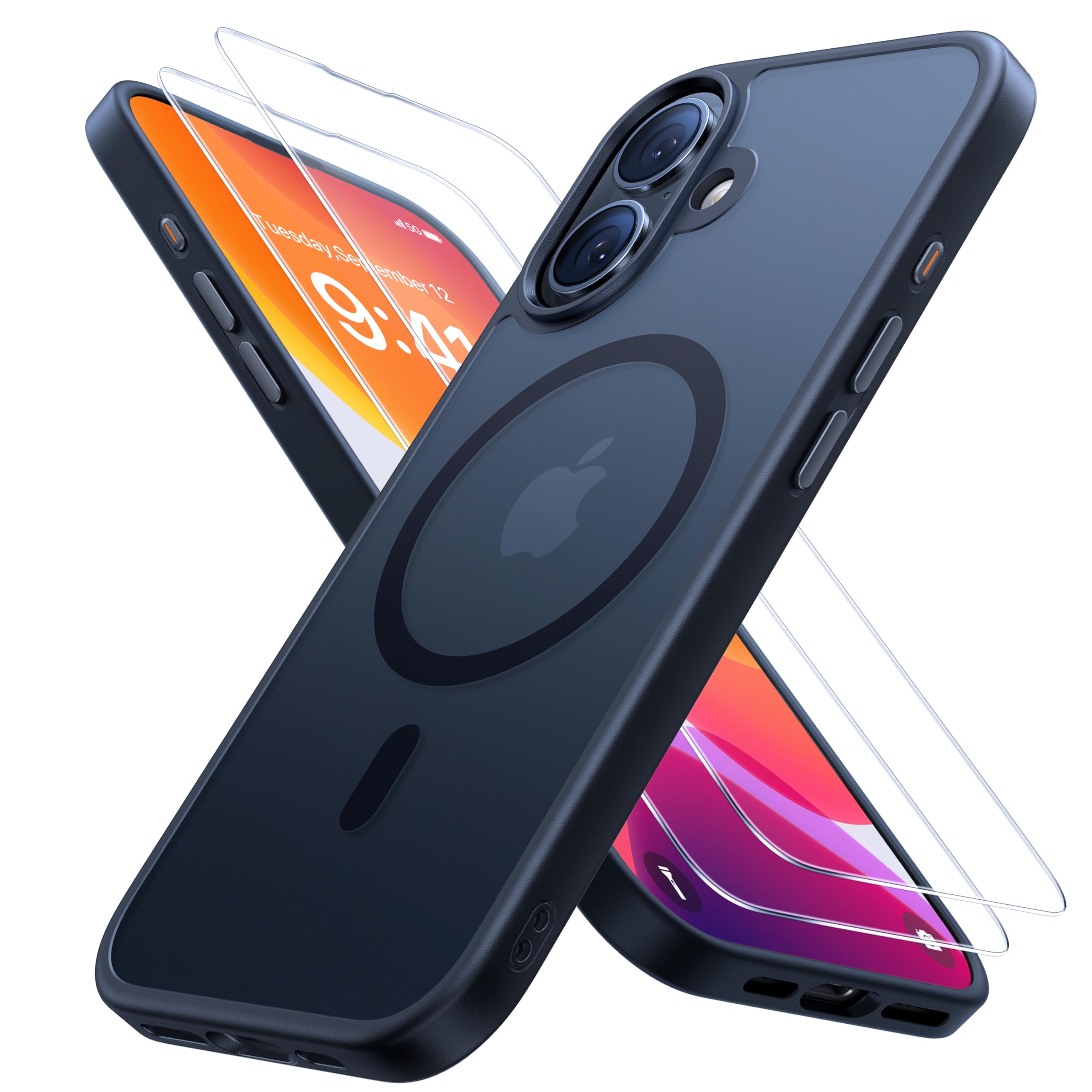 Amazon.com: Miracase Magnetic Series for iPhone 16 Case [Compatible with MagSafe] [with 2X ...