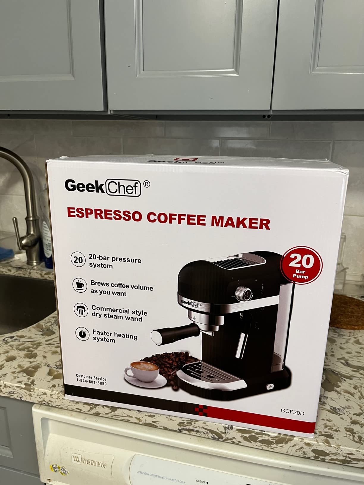 $20/mo - Finance Geek Chef Espresso Machine, High Performance For Espresso, Cappuccino, Latte ...