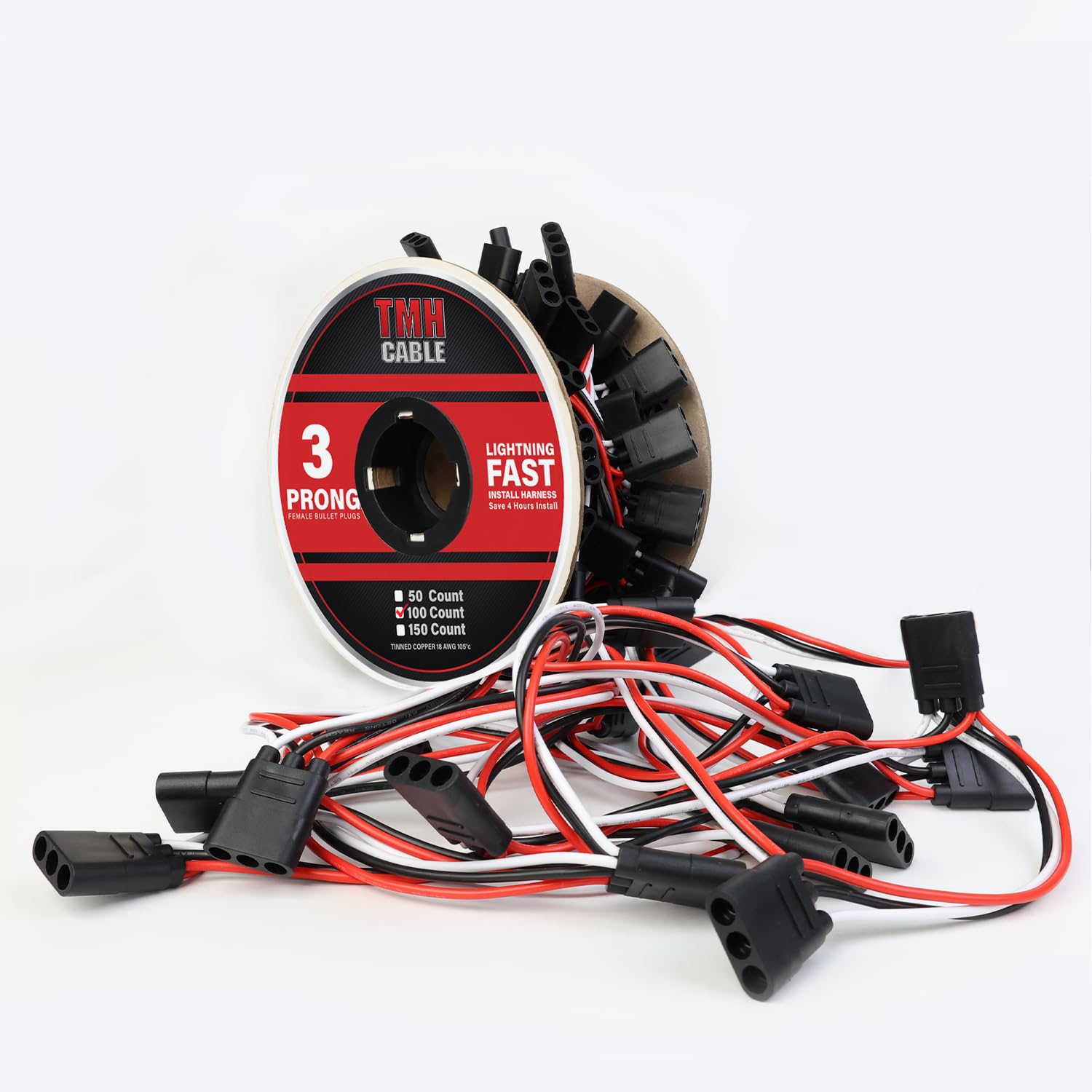 Snapklik.com : 3-Prong Female Bullet Plug - 100 Counts, 6.5 Inch ...