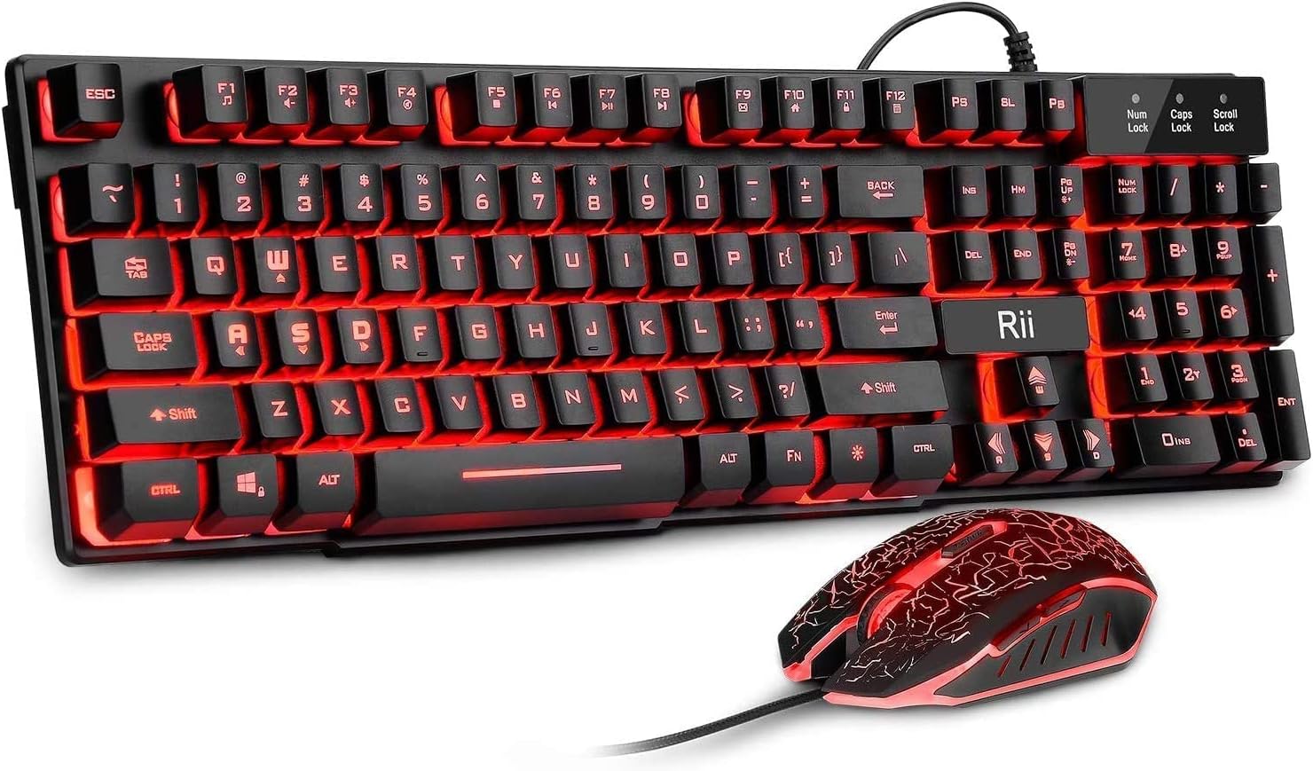 Amazon.com: Rii RK400 RGB Gaming Keyboard and Mouse Combo ,Wired ...