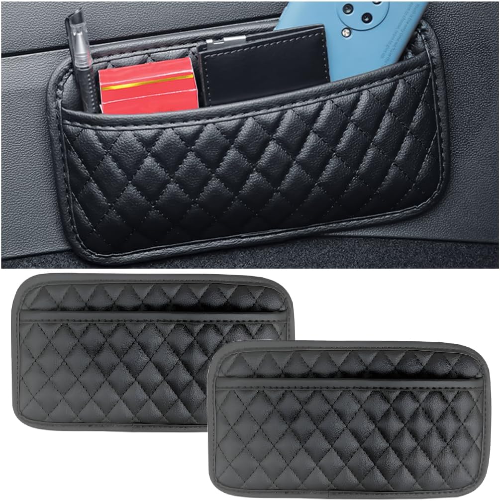 Amazon.com: BELOMI 2PCS Car Side Pocket Organizer, Leather Vehicle ...