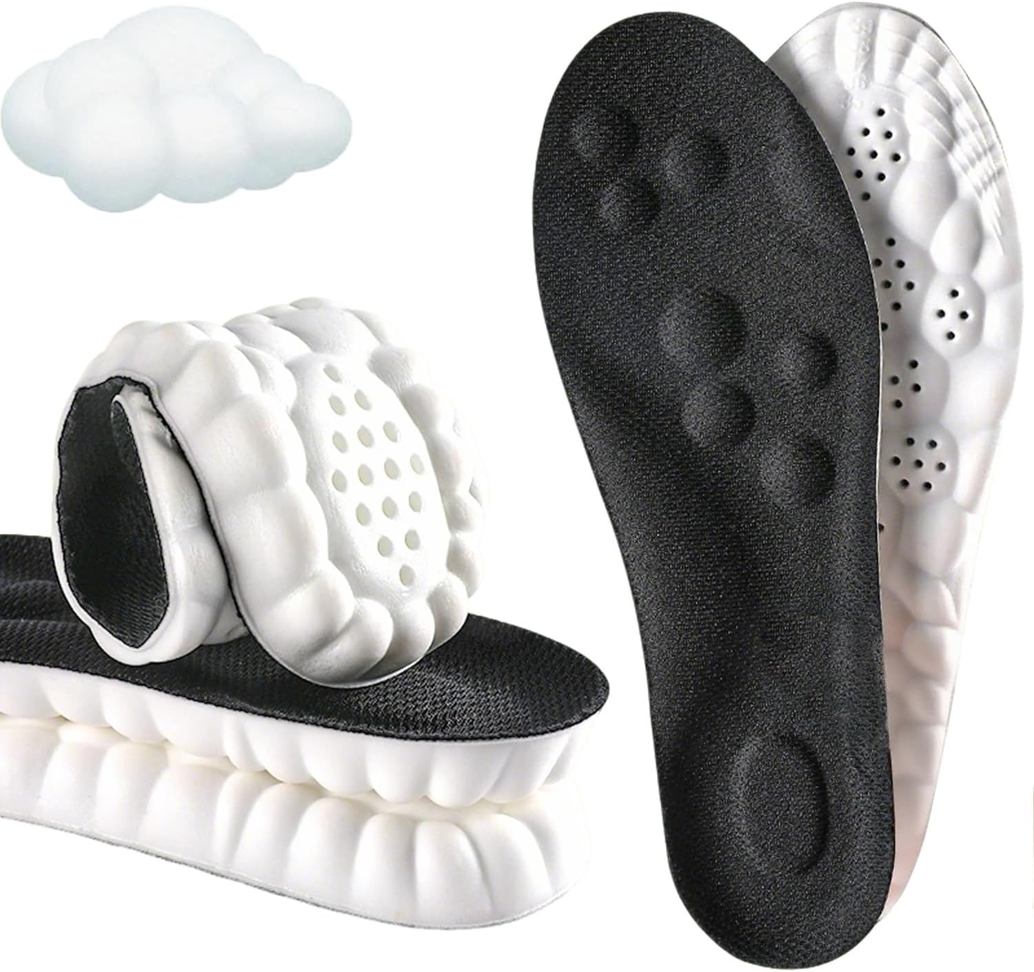 Amazon.com: 2 Pairs Steppers Insoles for Men Women, Cloud Like Massage Insole, Men's Comfortble ...