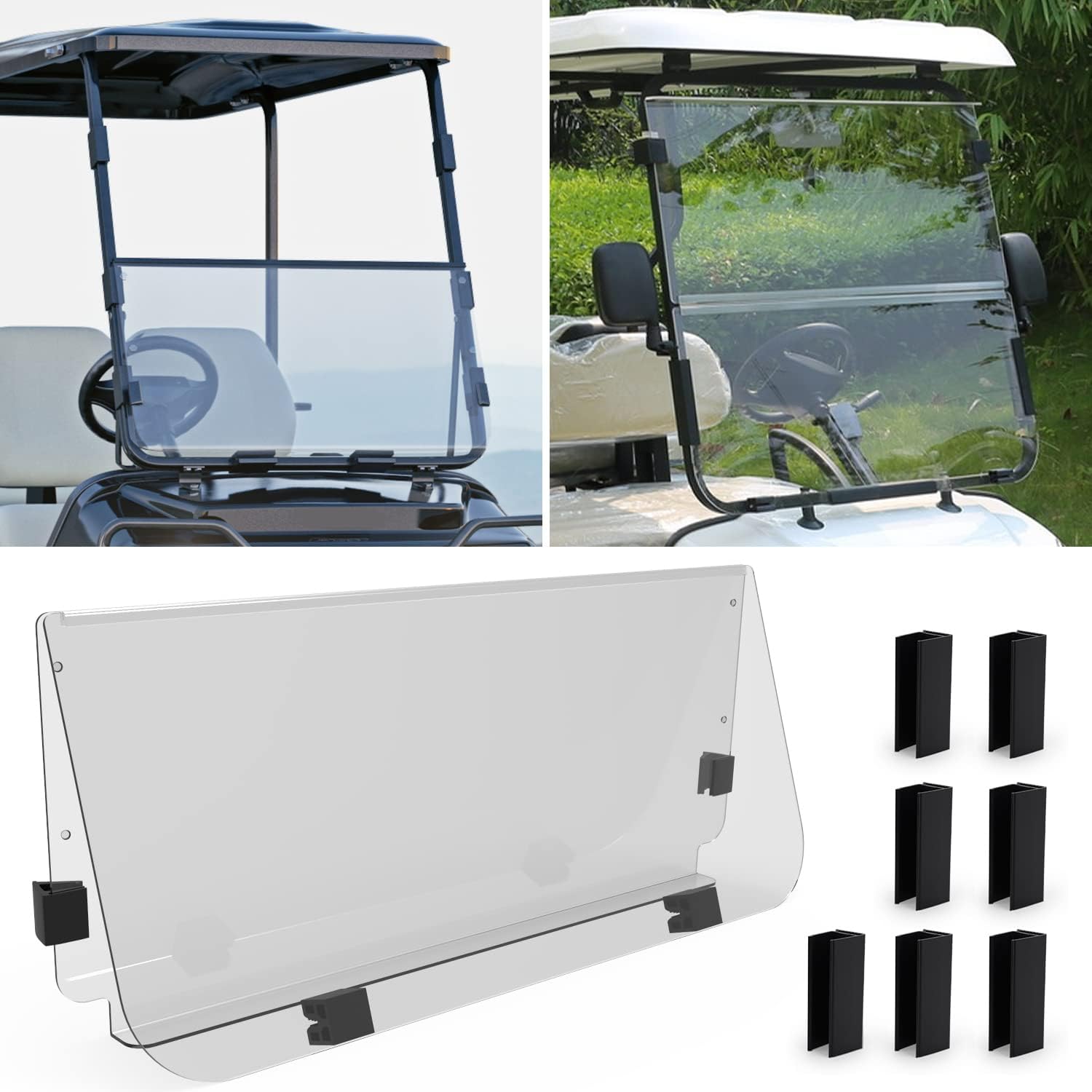 Amazon.com: Clear Golf Cart Windshield for 1982-2000.5 Club Car DS ...