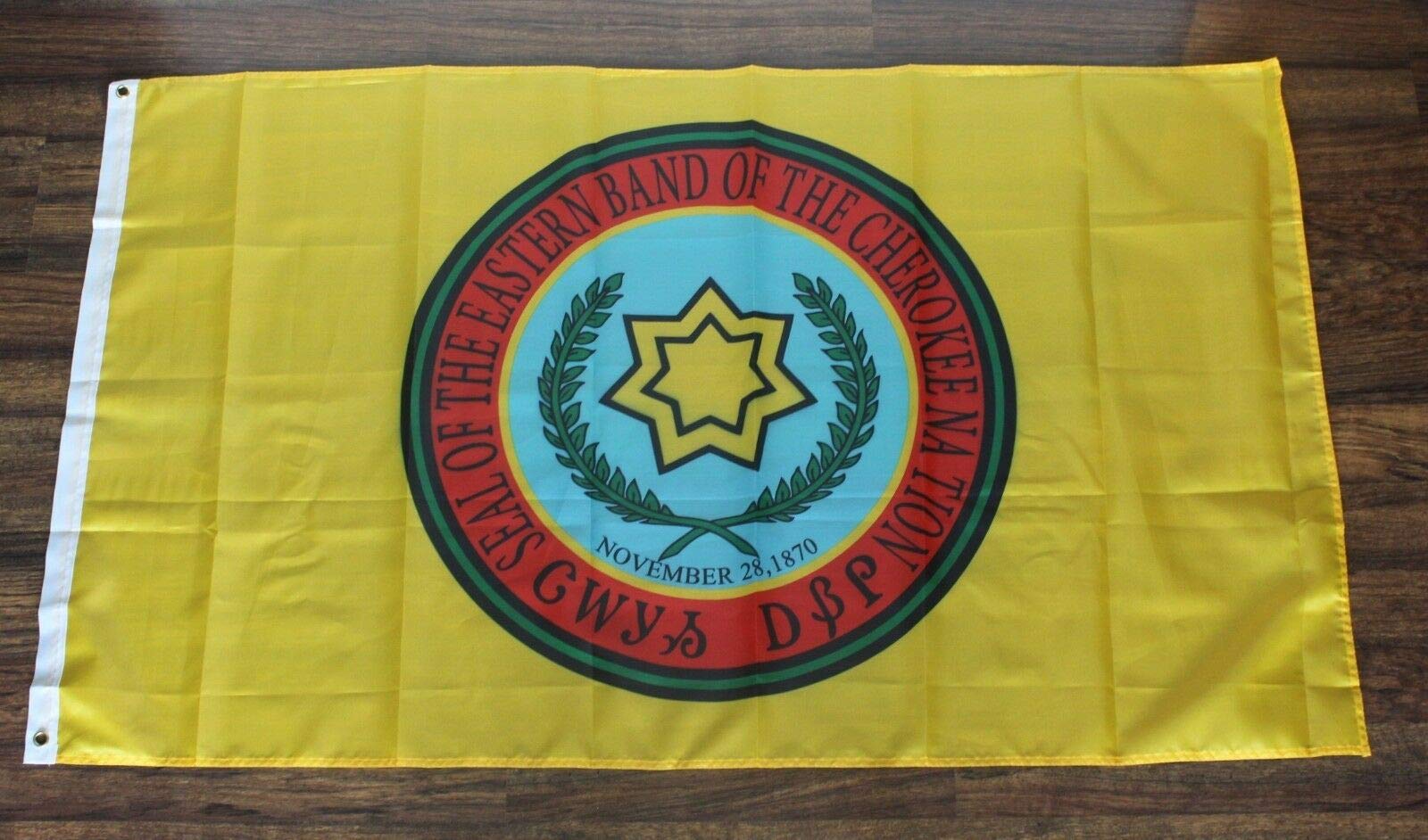 Amazon.com : Sheff Eastern Band Cherokee Large Flag 3x5FT Banner Native ...
