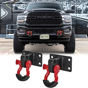 Amazon.com: LUYWTE Steel Front Tow Hook Mount Bracket and D-Rings for ...