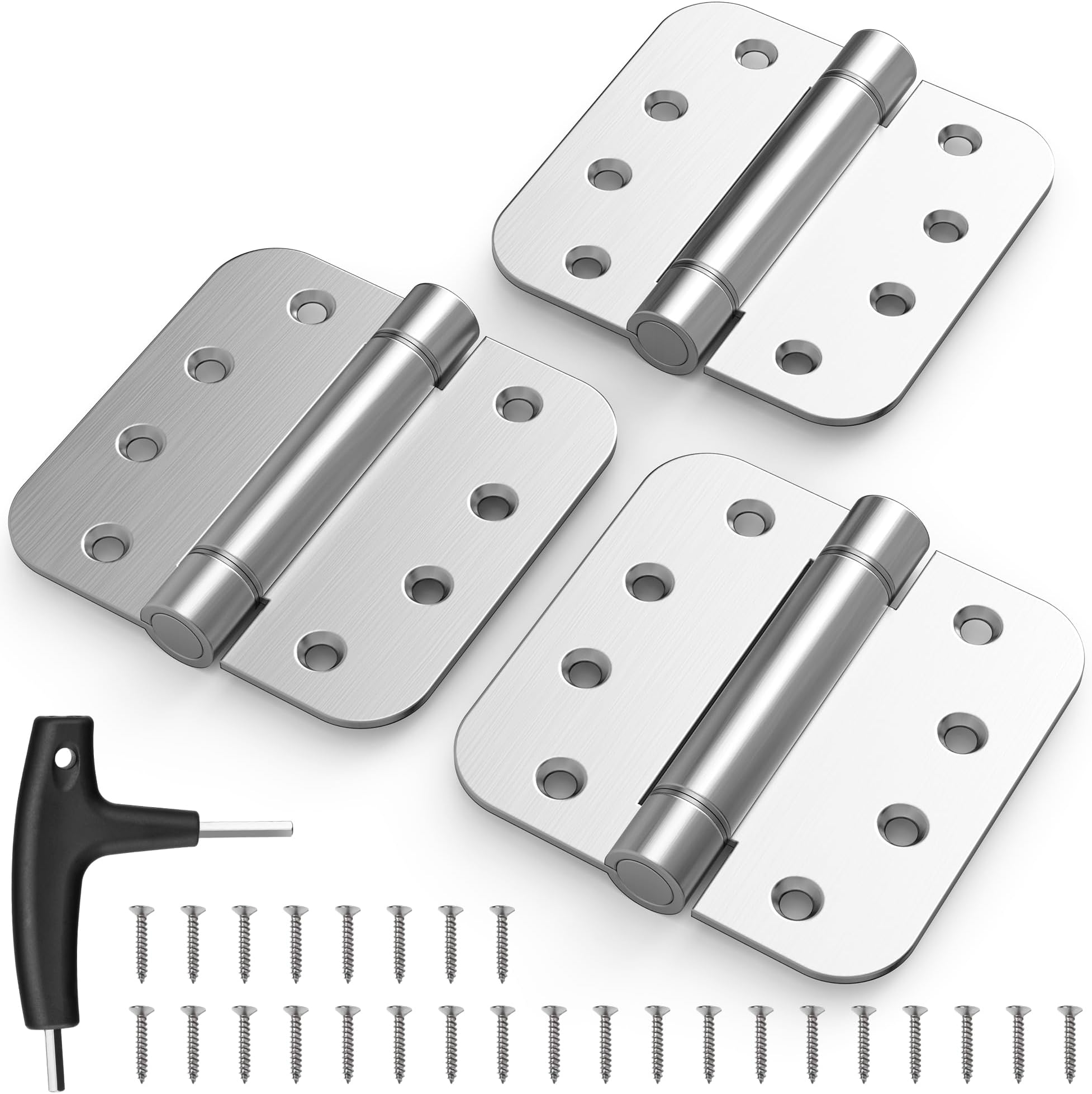 Dynasty Hardware 4 inch Spring Loaded Door Hinge Self Closing with 5/8 ...