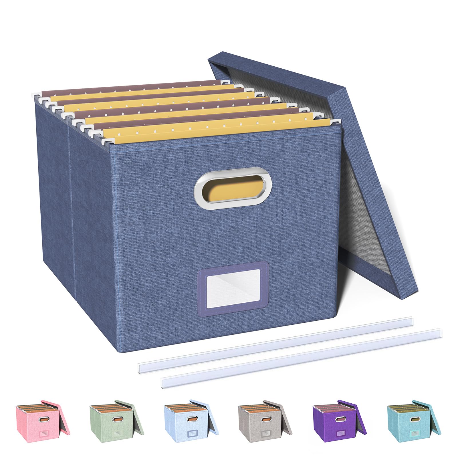 Amazon.com : Oterri File Organizer Box,Filing Box with Lid,File Box for ...