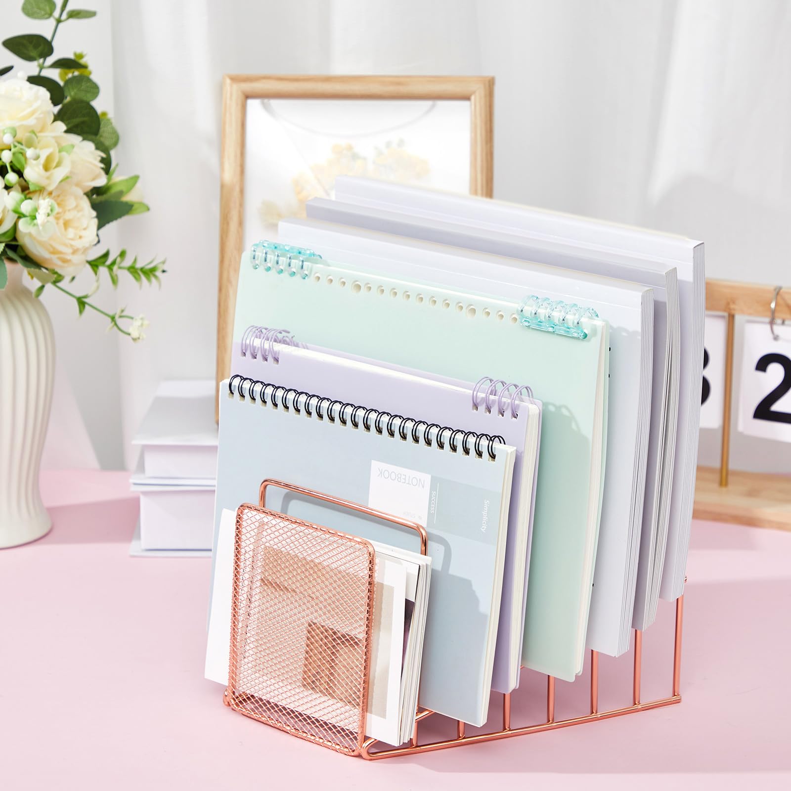 Desktop File Holder Coshar Minimalist Metal File Holder - Rose Gold ...