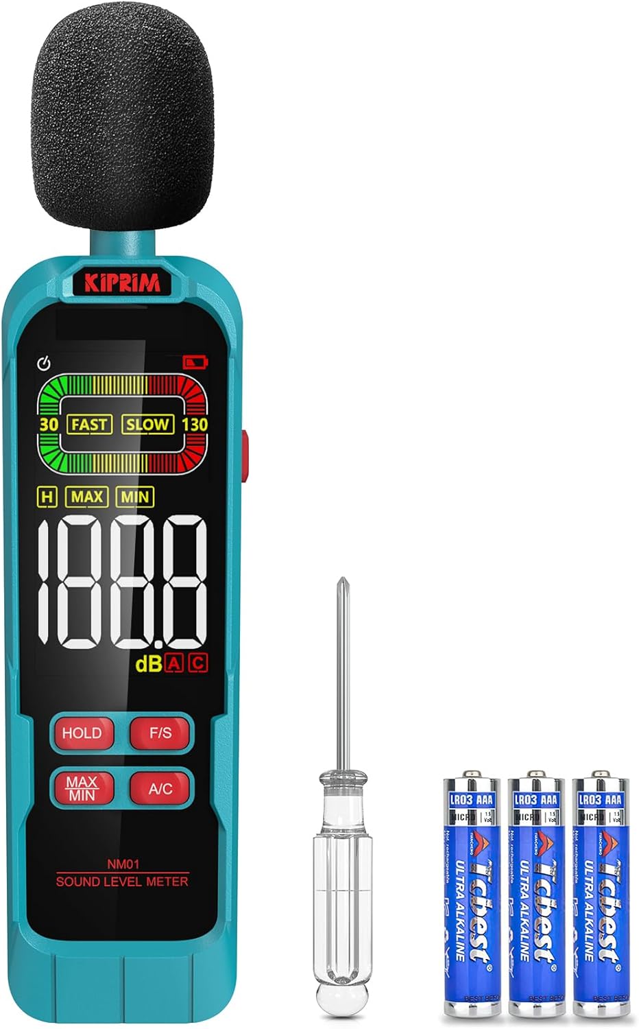 Amazon.com: Kiprim NM01 Decibel Meter DB Meter Sound Level Reader with ...