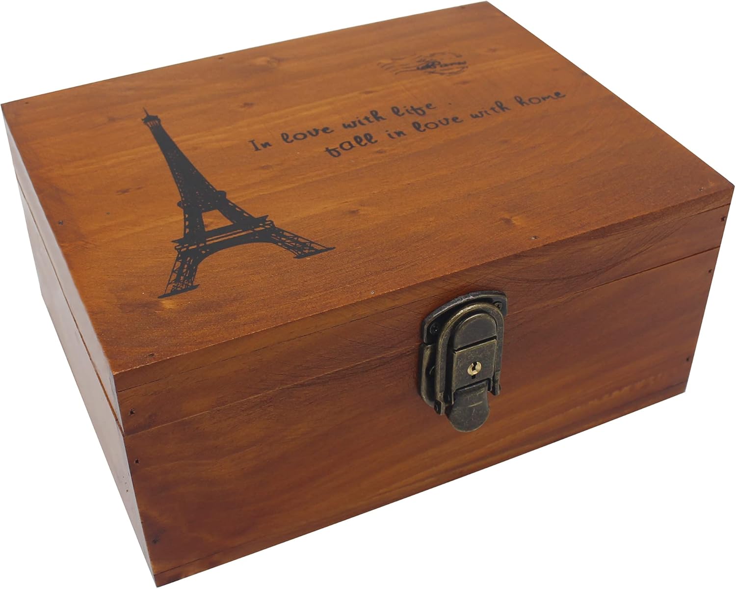 Amazon.com: VKSG Vintage Wooden Storage Box with Lids and Lock,Wood ...