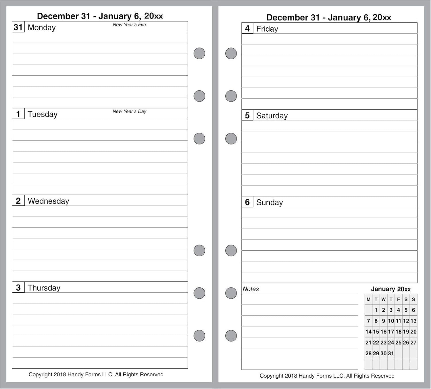 Amazon.com : 2019 Weekly & Monthly Planner for Personal Size notebooks ...