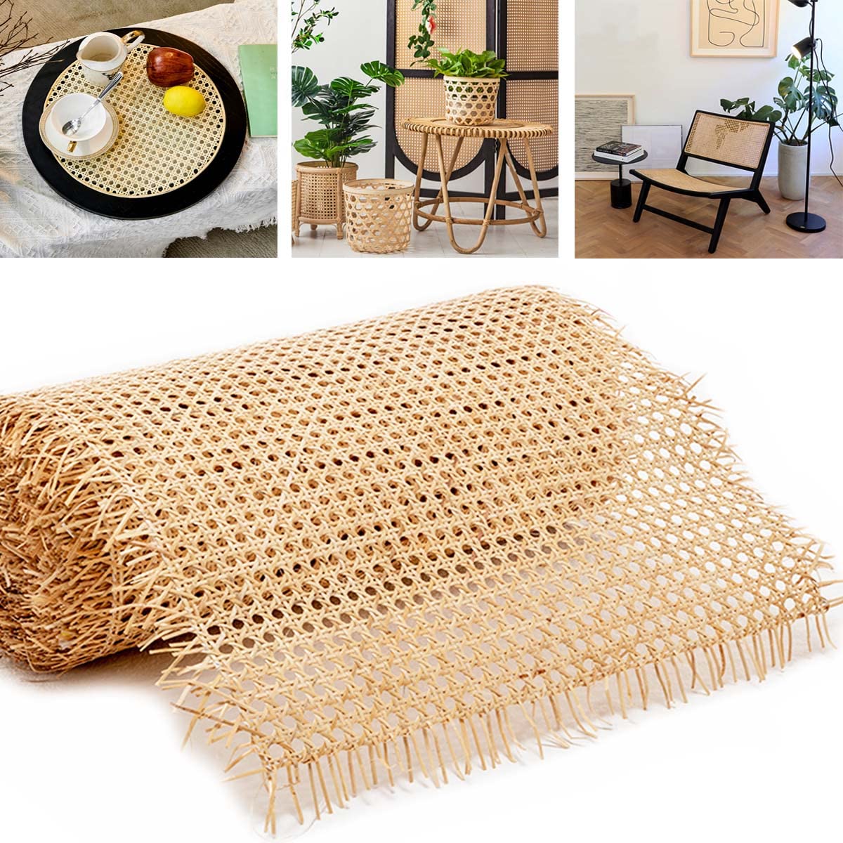 Buy 16" Width x3.3Feet Cane Webbing,Natural Rattan Webbing Pressed Cane ...