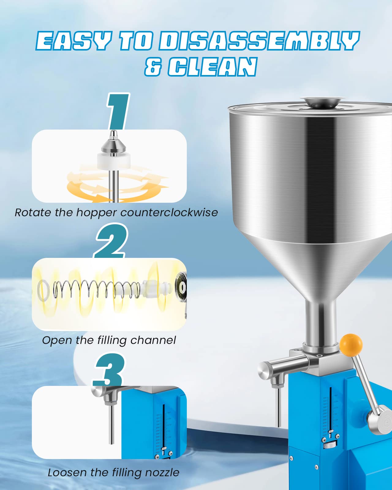 Hanchen Liquid Filling Machine Manual Bottle Filler 5-55ml SUS304 Bottling Machine for Water Oil ...