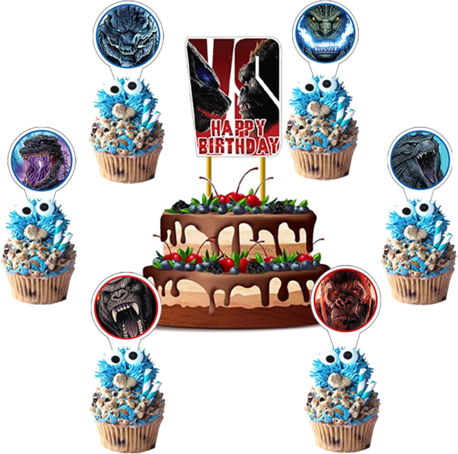 Amazon.com: fyrwqm 25PCS Children Cake Toppers Cupcake Toppers Cake ...