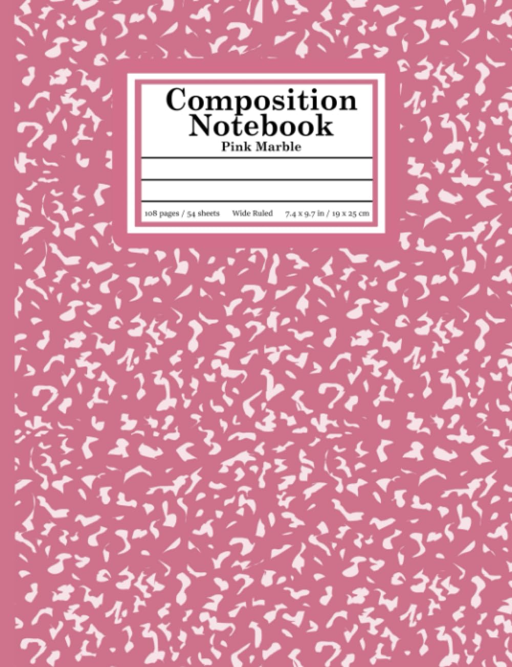 Pink Marble Composition Notebook Wide Ruled: BJB Publishing: Amazon.com ...