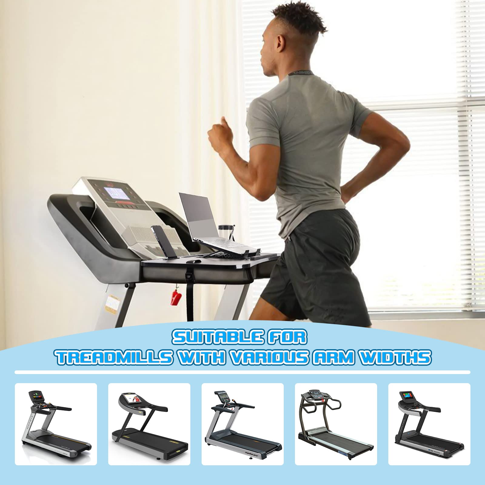 Jitnetiy Treadmill Desk Attachment Laptop Stand for Treadmill ...