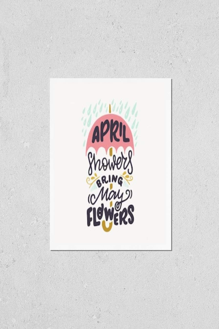 Amazon.com: Wall Art Poster Print of April Showers Bring May Flowers ...