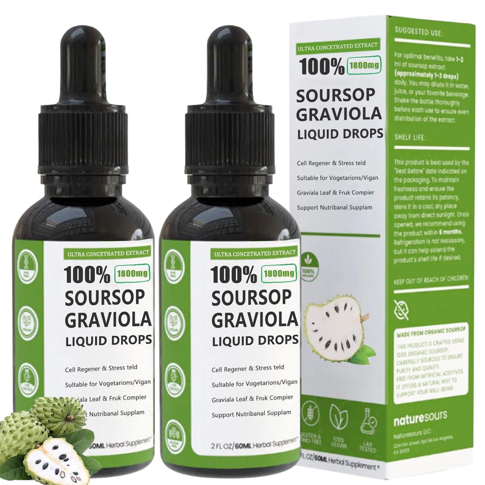 Amazon.com: 100% Pure Organic Soursop Extract, Naturesours 100% Pure ...