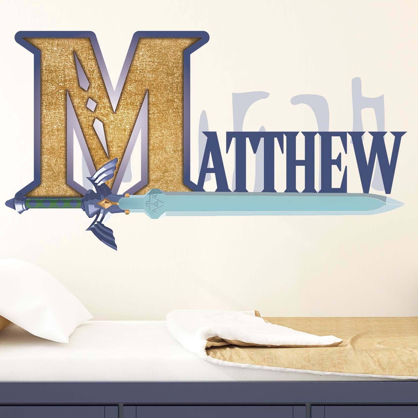 Amazon.com: Master Sword Name Decals for Walls - Name Wall Decals for ...