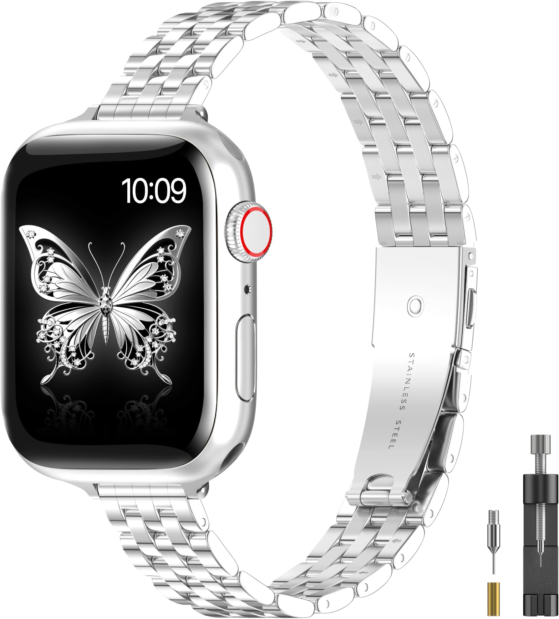Amazon.com: Thin Metal Bands Compatible with Apple Watch Band 38mm 40mm ...