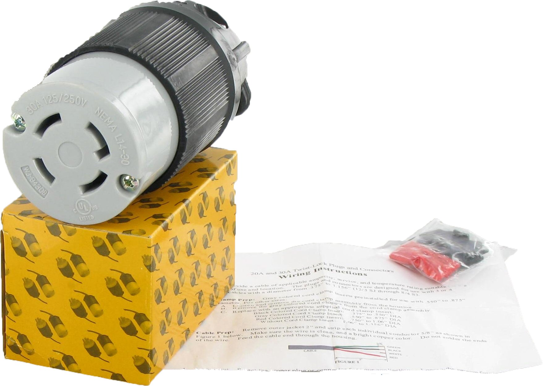 240 Volt Plug Locking Connector For Generator NEMA L14-30C Extension ...