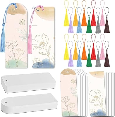 Amazon.com: 15Pcs Bookmark Sleeves Clear with Tassels Plastic Blank ...