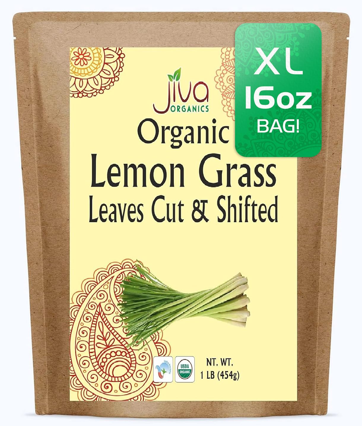 Amazon.com : Jiva Organic Lemongrass Loose Leaf Tea Bulk Cut & Sifted ...