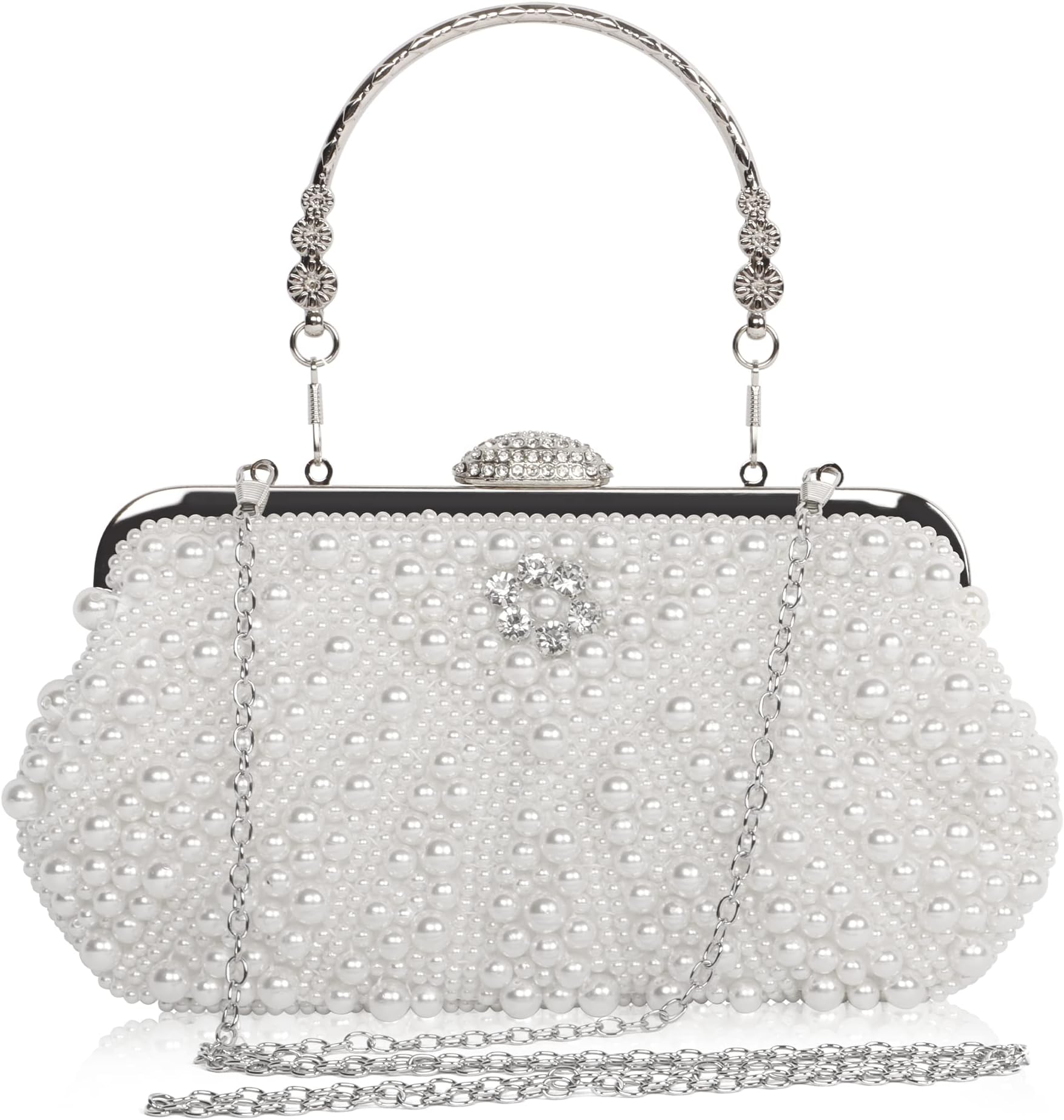 HONGCI Glitter Fashion Beaded Sequin Pearl Clutch Bag for Women ...