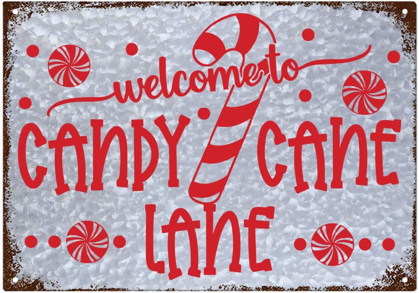 Amazon.com: Welcome To Candy Cane Lane Sign Vintage Metal Signs For ...