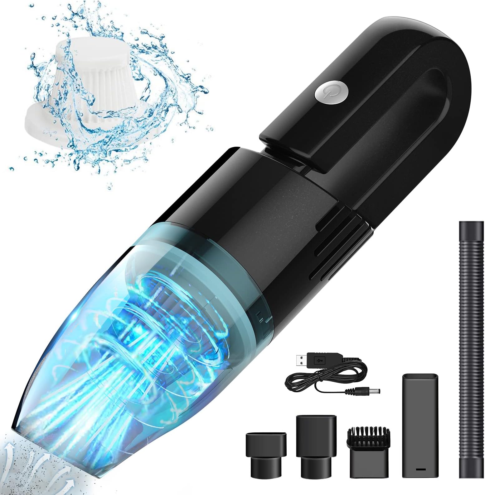 Aspirador de Mano, 150W sin Cable, 4500PA Potente en Seco y Húmedo 4000 ...