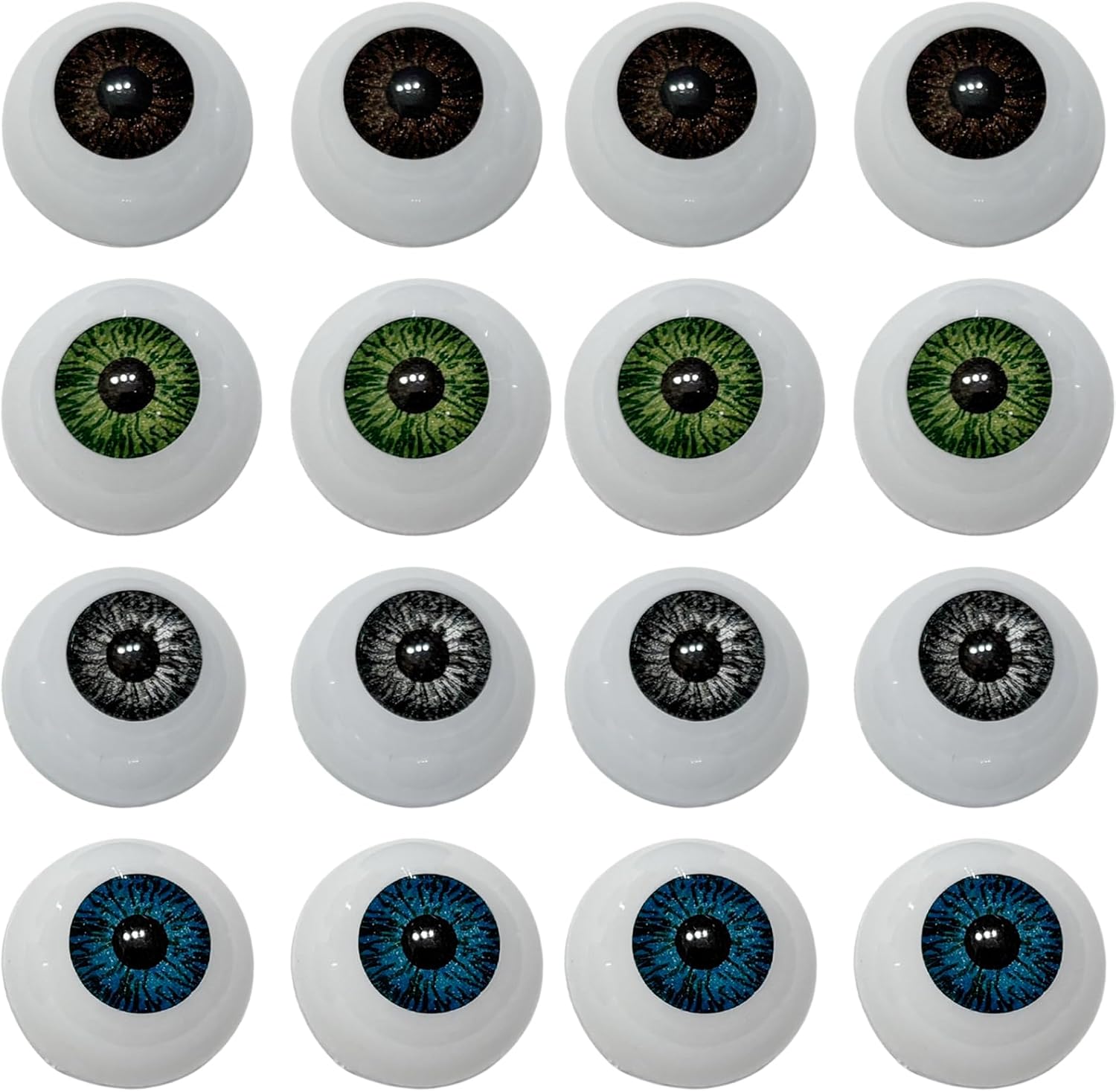 Amazon.com: Jashem 8 Pairs of 22mm Half Round Realistic Acrylic Eyes ...