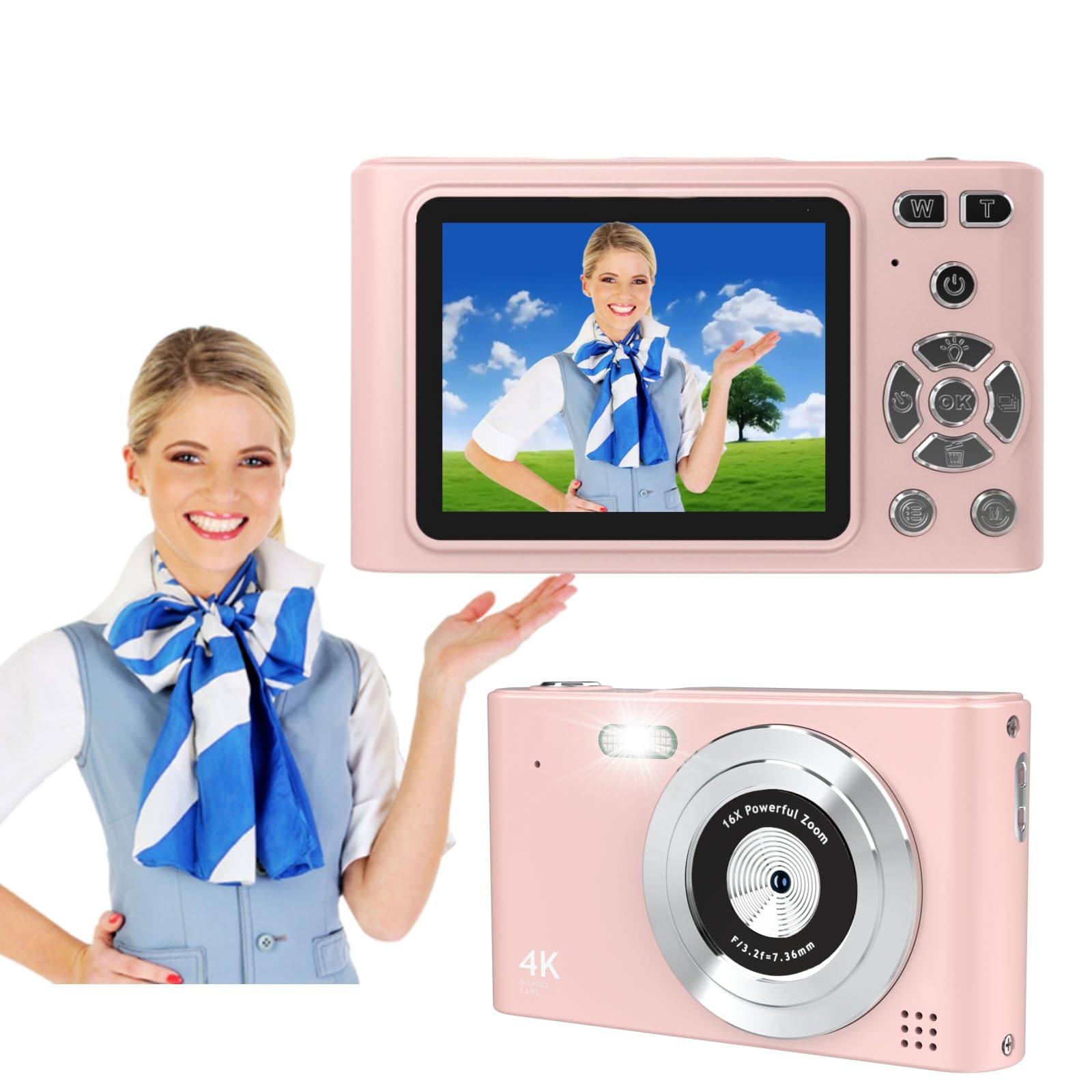 Amazon.com : Pink Digital Camera, Full HD 48mp Video 4K Mini Digital ...