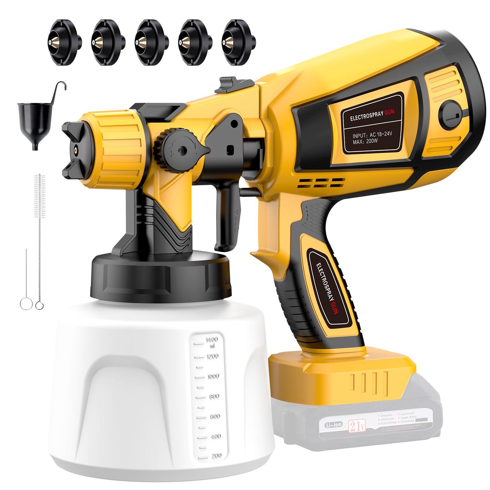 Amazon.com : Cordless Paint Sprayer Gun for Dewalt 20V MAX Battery ...