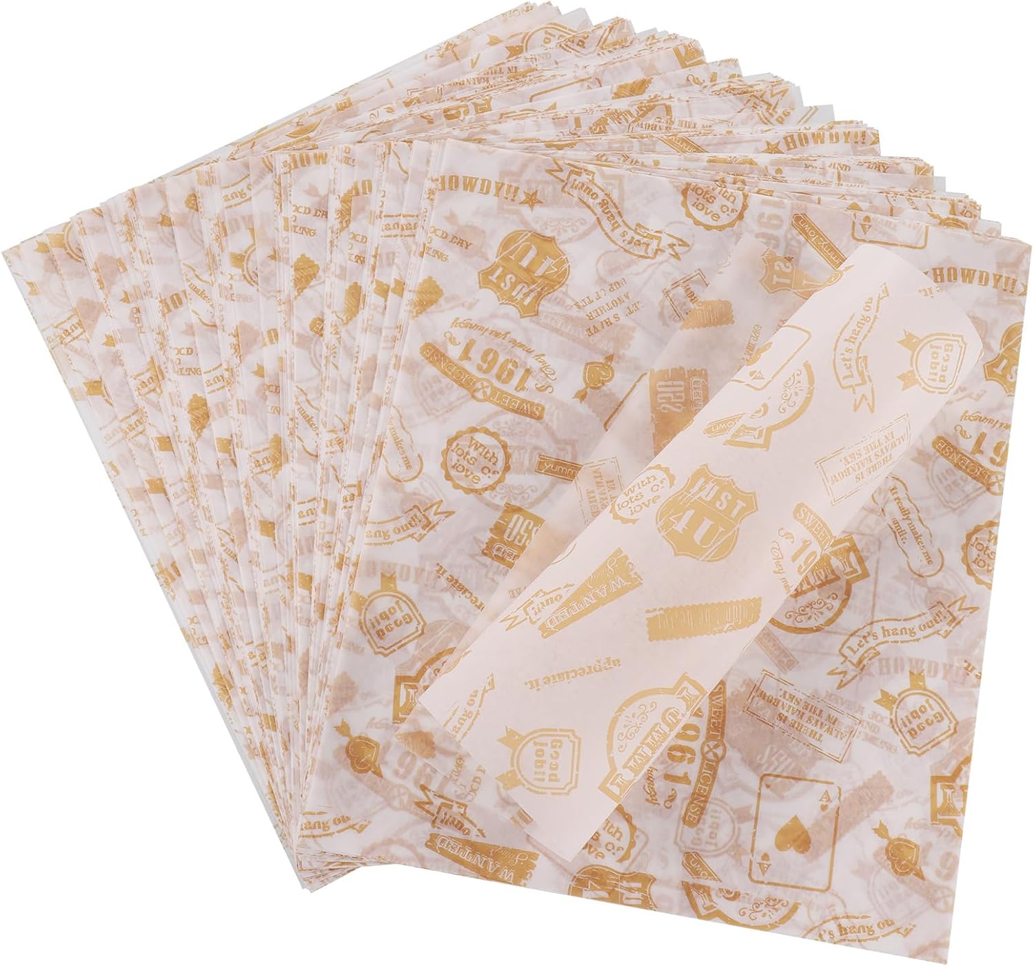 Amazon.de: Hejo 100 Blätter Deli Papierblätter, Pommes Papier für Korb ...