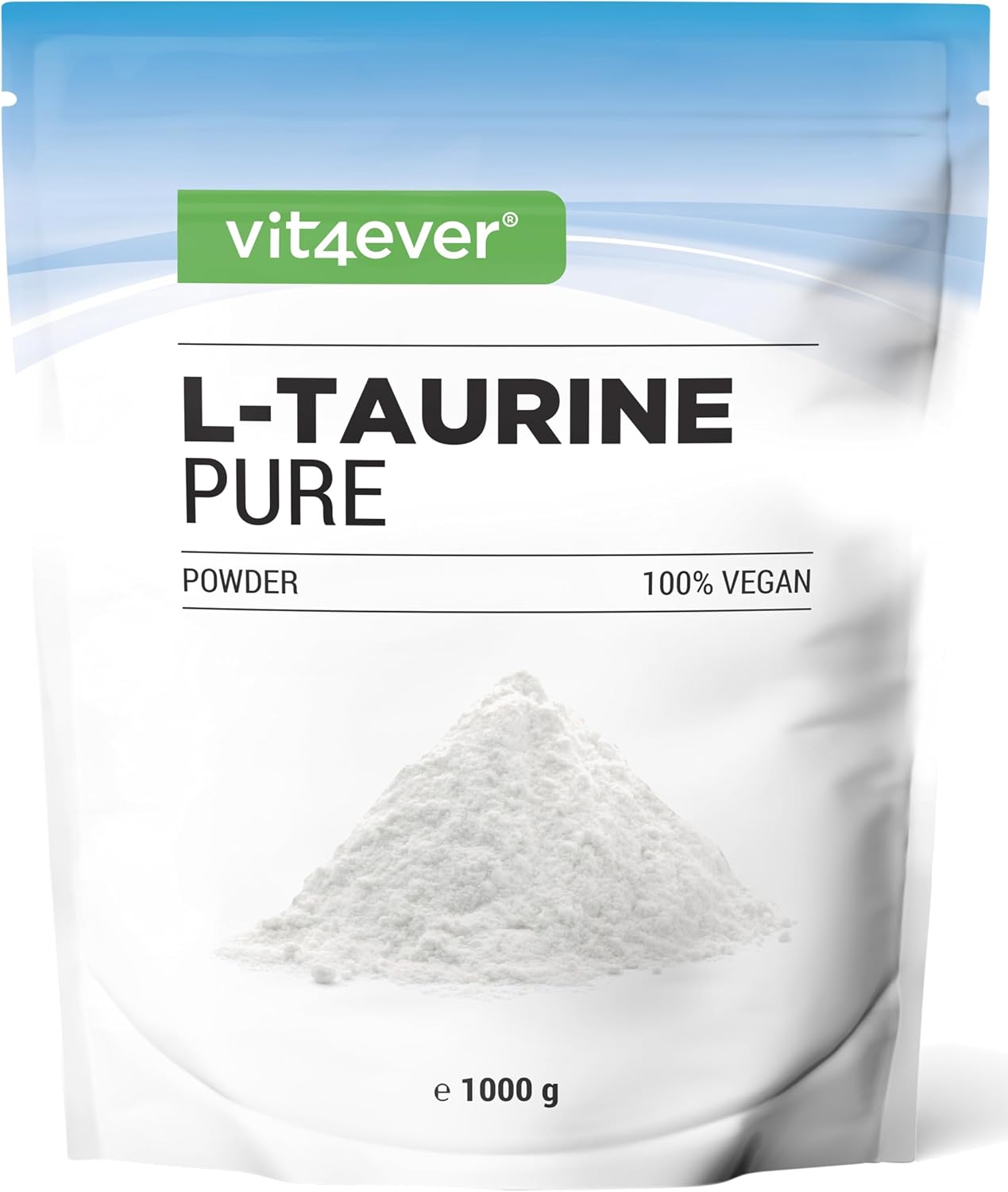 vit4ever Taurin Pulver - 1000 g (1 kg) - Optimale Löslichkeit - Vegan ...