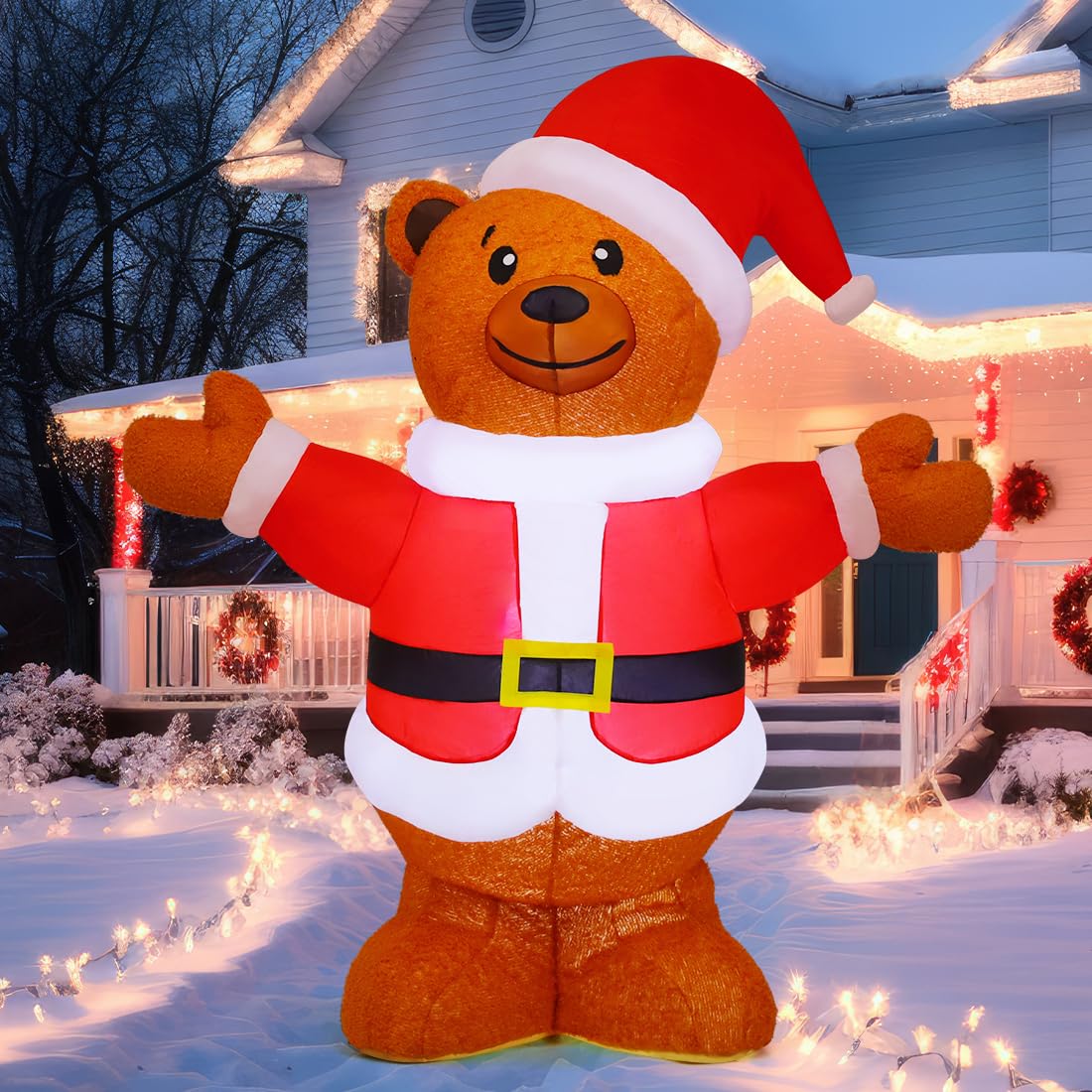 Snapklik.com : GOOSH 6 FT Christmas Inflatables Brown Bear Outdoor ...