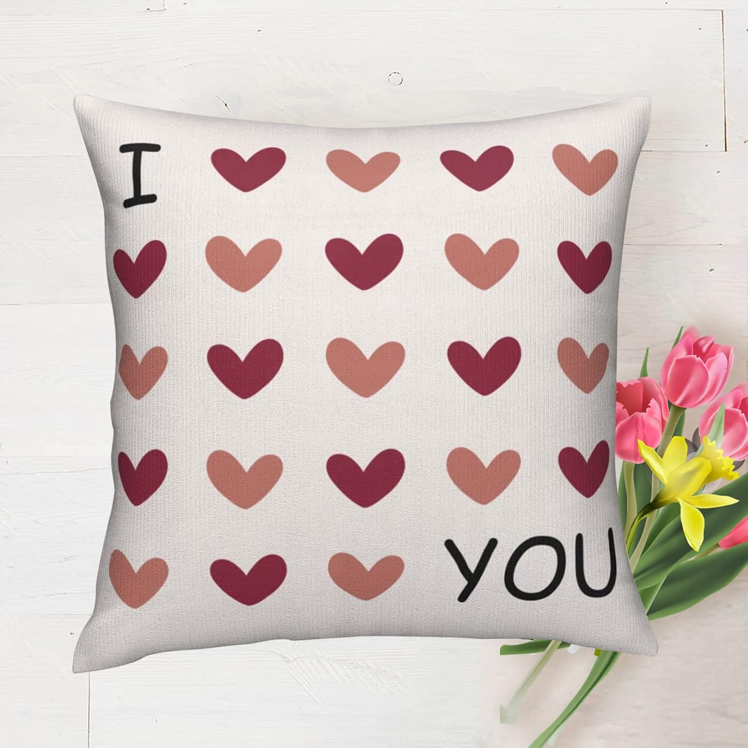 GETTOGET Fundas de almohada para el día de San Valentín 16 x 16 ...