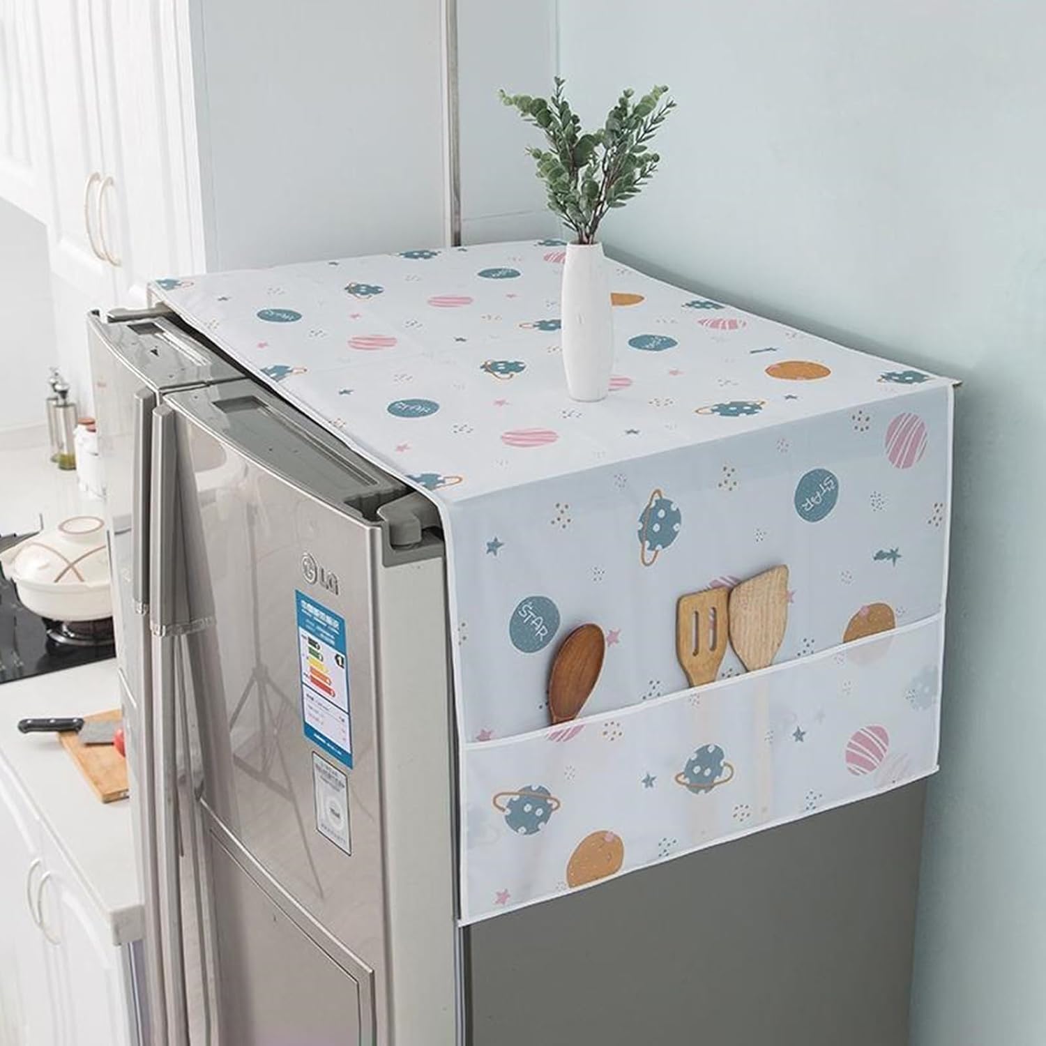 wolpin 1 Pc Top Double Door Fridge Cover | Waterproof Refrigerator ...