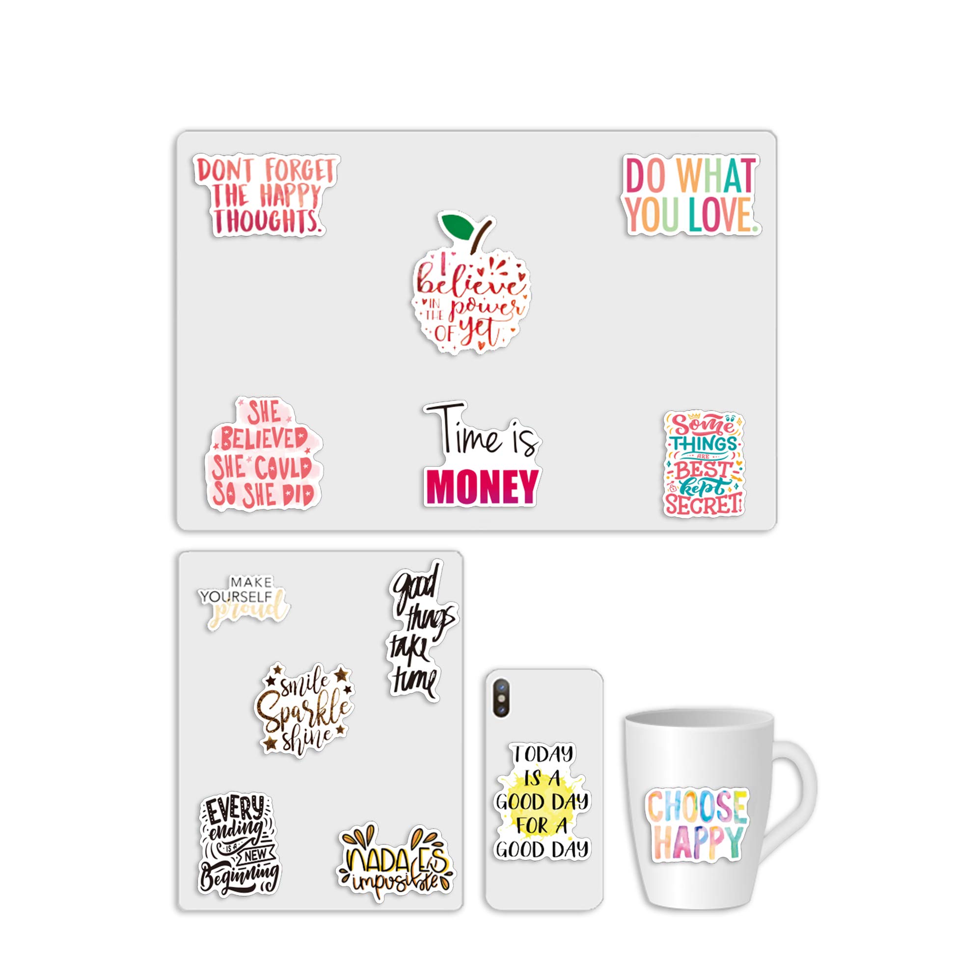 100pcs Motivational Stickers Pack Positive Encouragement Stickers ...