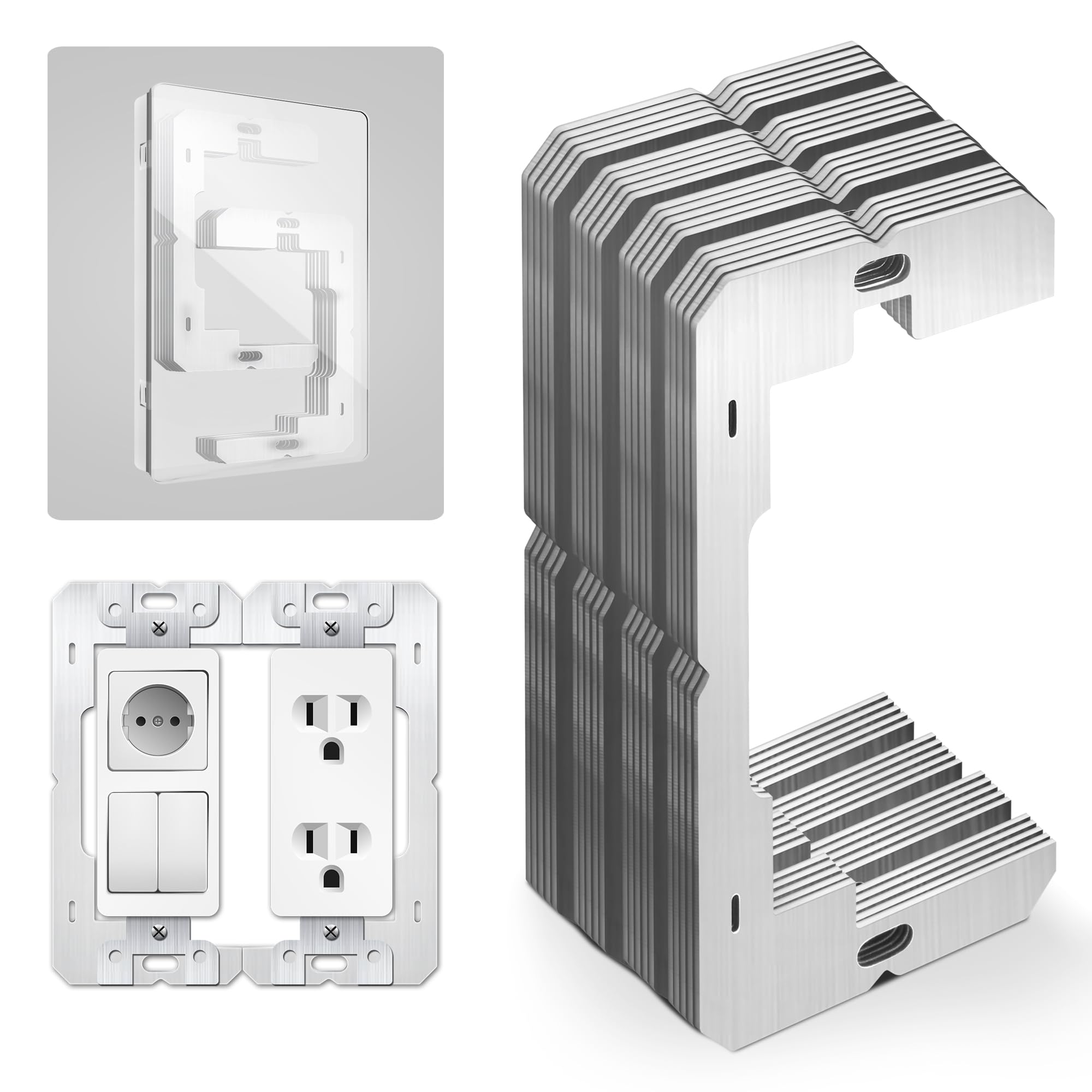 UNIFAMILY 20 Pcs Wall Plate Spacer, Outlet Spacers for Fixing ...