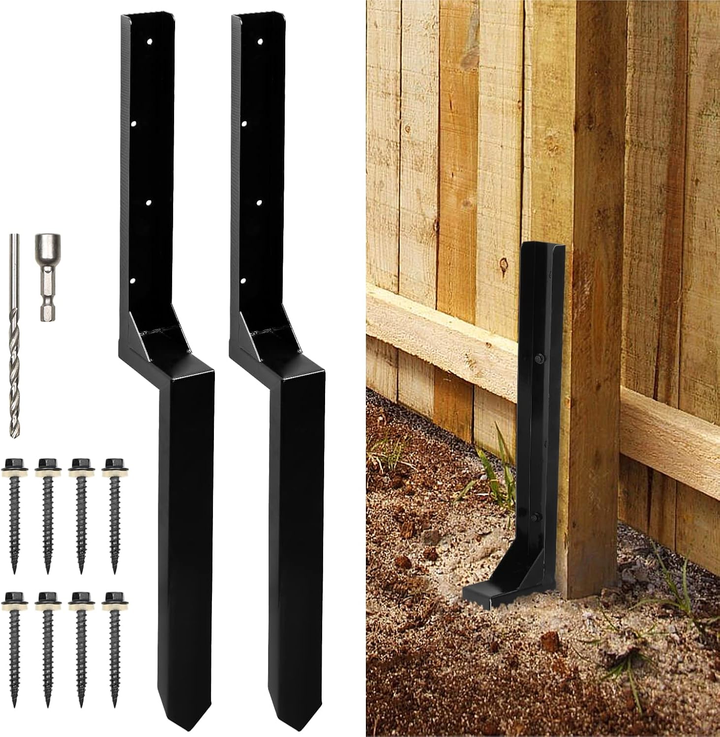 Amazon.com : TPHUC Fence Post Repair Kit, Heavy Duty Steel Fence Post ...