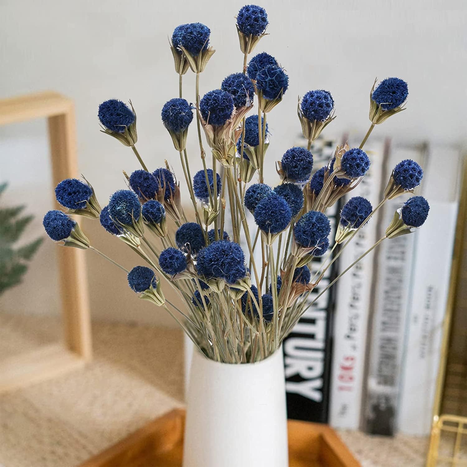 Amazon.com: 18 Pcs Natural Dried Flowers Bouquet Bulk Blue Dried ...