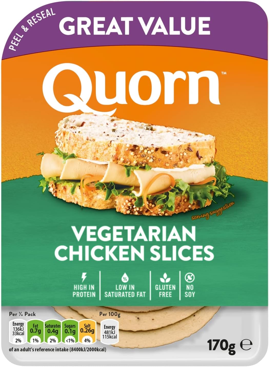Quorn Vegetarian Chicken Slices, 170 g : Amazon.co.uk: Grocery