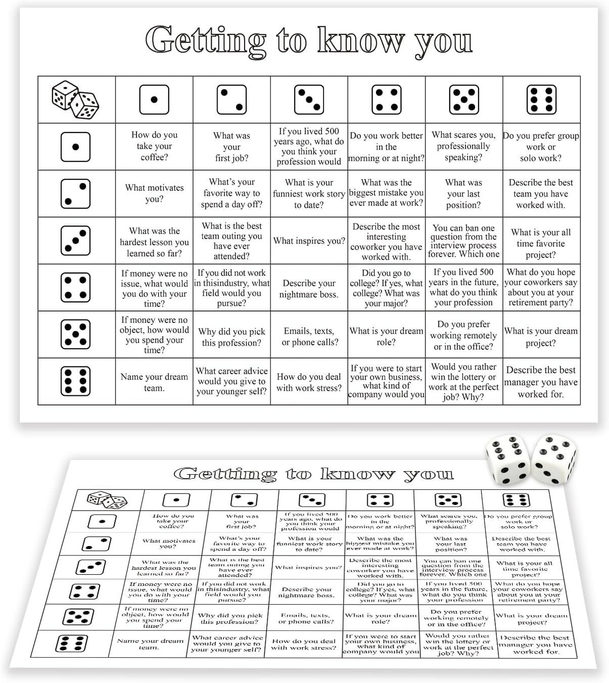stizak Ice Breaking Team Games for Coworker, Getting to Know You Game ...