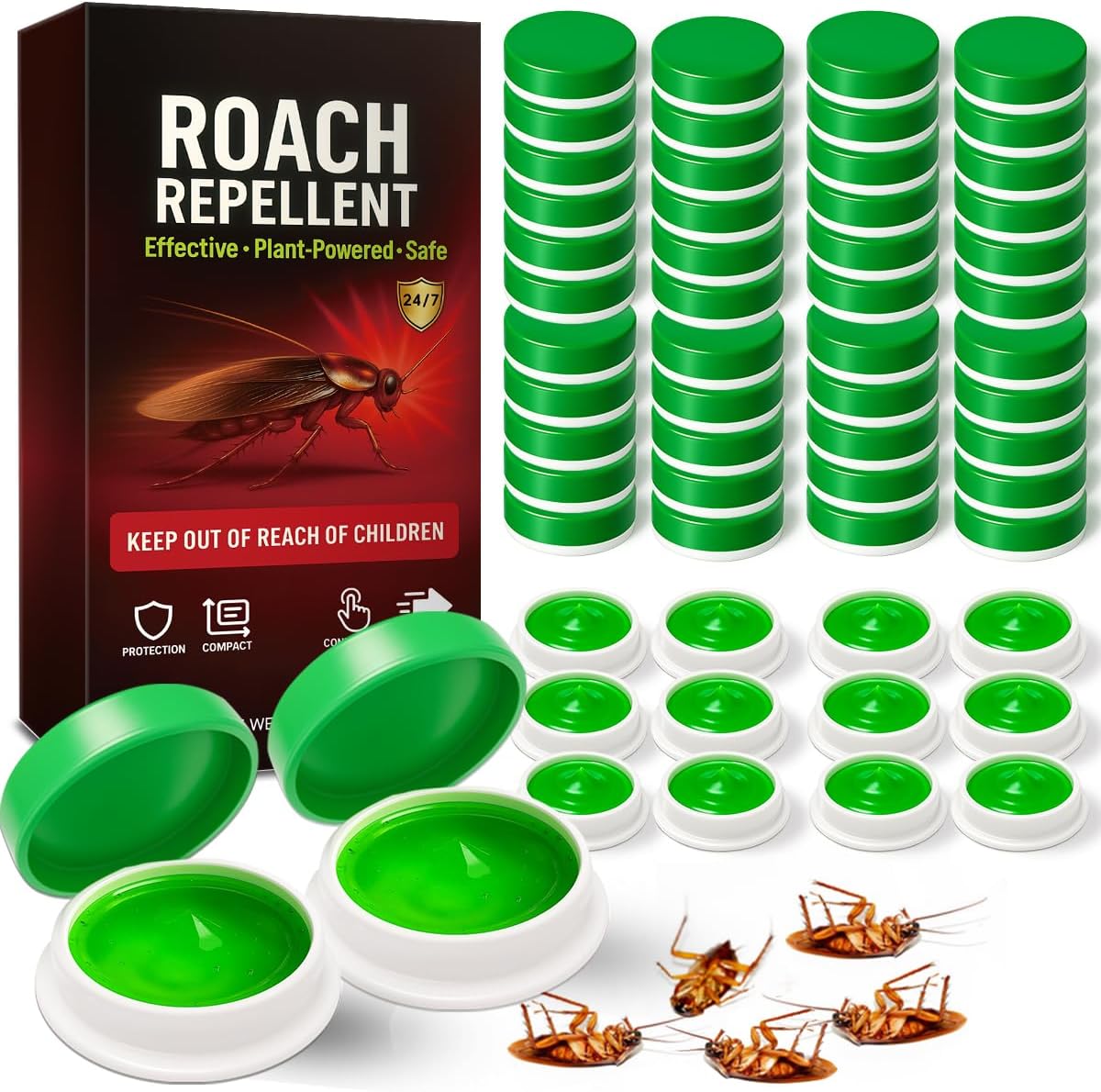 Amazon.com : 80 Pack Roach Bait Indoor Infestation, Powerful Attraction ...