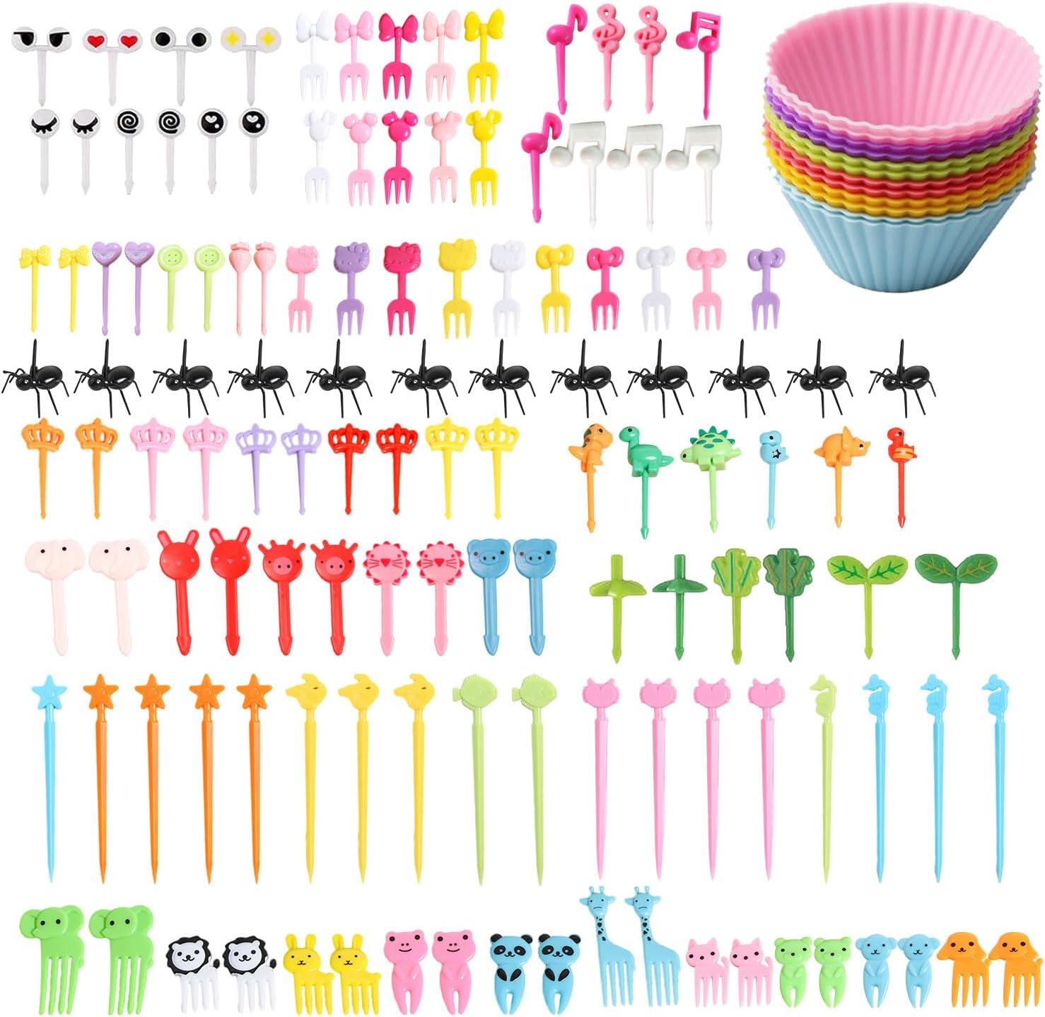 Amazon.com | 150PCS Animal Food Picks for Kids, Vicuna R Fun Kids Food ...
