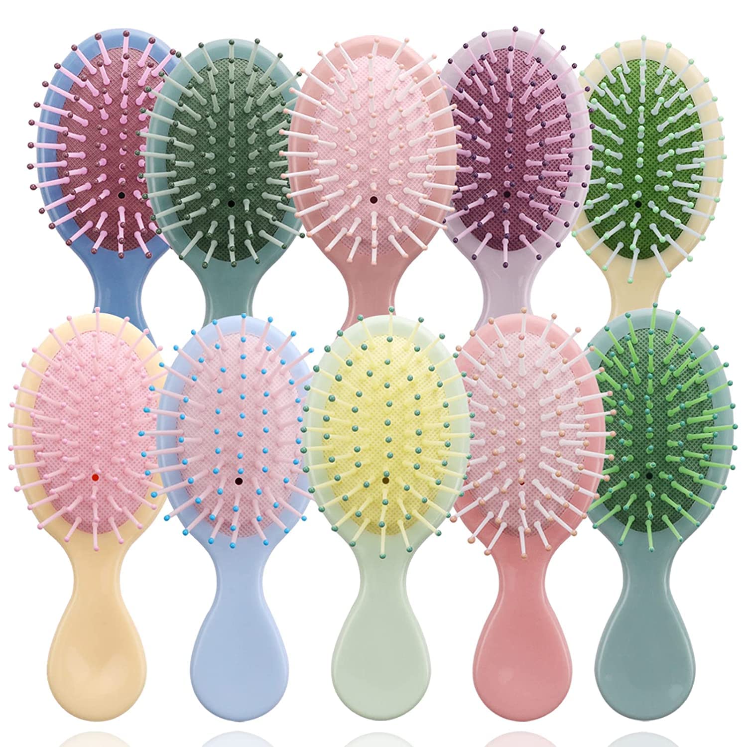 Amazon.com : Gisdo 50 Pieces Mini Wet Hair Brush Travel Detangling ...