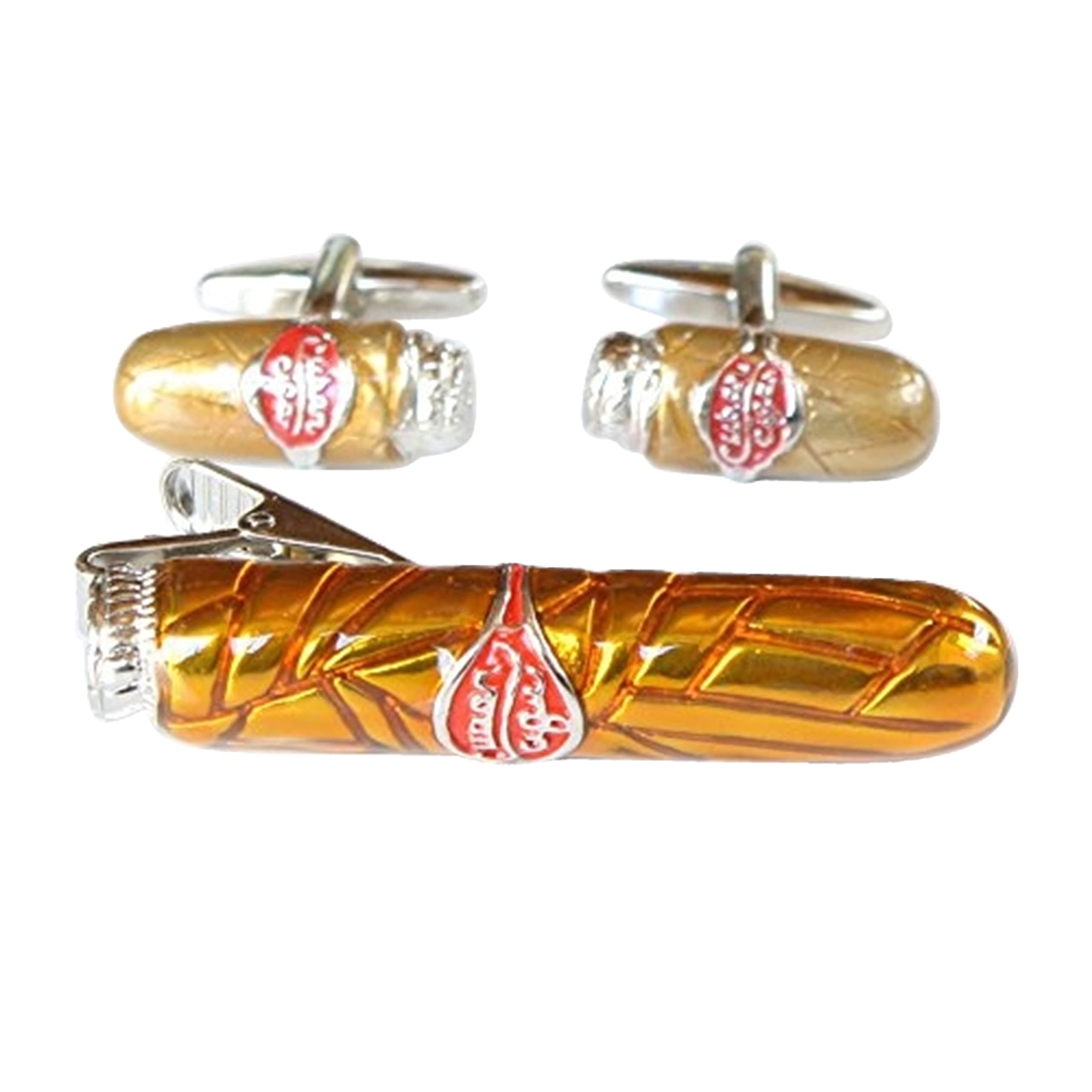 Amazon.co.jp: 鎌倉カフス工房 葉巻モチーフカフス ネクタイピンセット